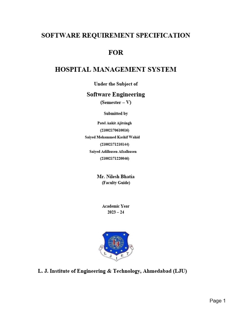 HMS SRS | Download Free PDF | Computer Network | Operating System