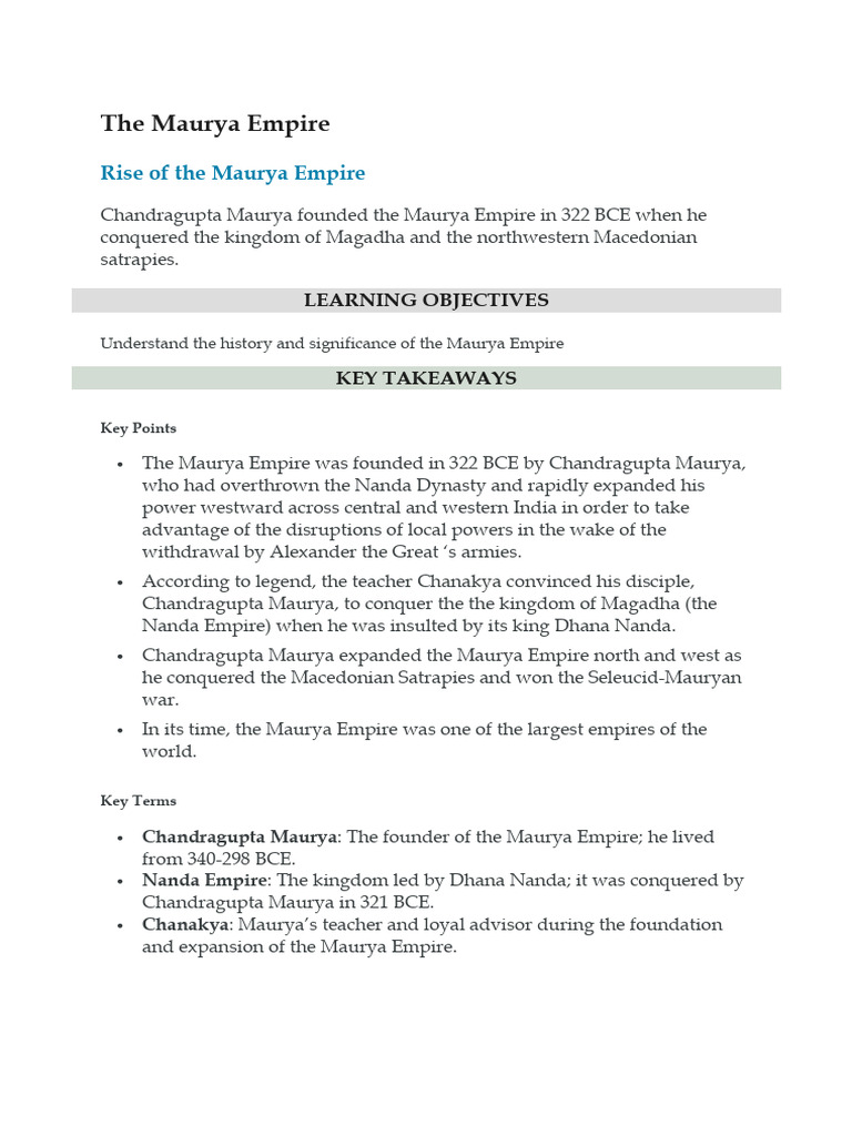 The Maurya Empire English | PDF | Ashoka