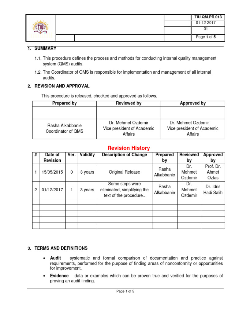 Internal Auditing Procedure - 2 | PDF | Audit | Internal Audit