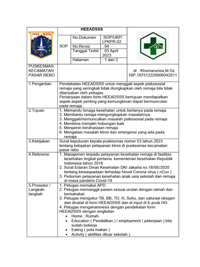 Sop Heeadsss Fix 2022 | PDF