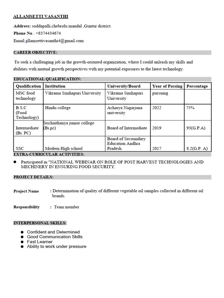Vijaya Lakshmi Arikatla Resume @ | PDF