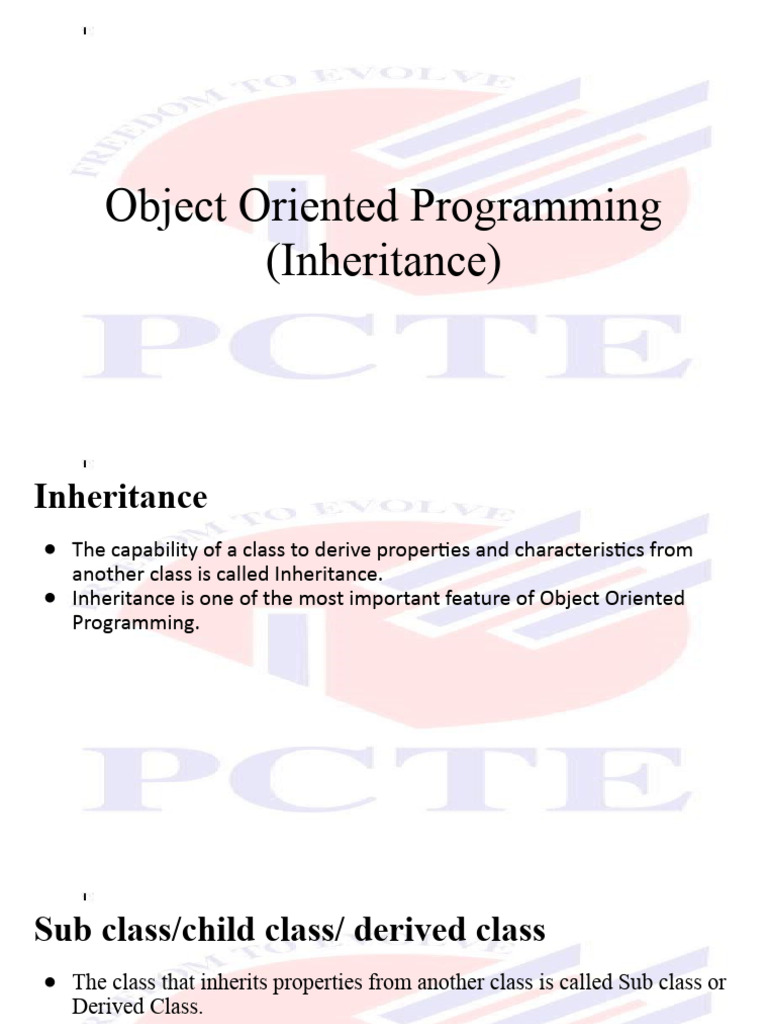 Unit 3 Pdf Inheritance Object Oriented Programming Class