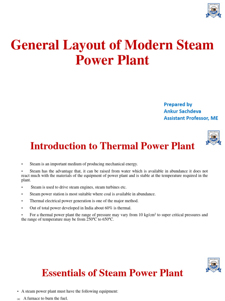 Modern Steam Power Plant Layout Overview | PDF | Boiler | Steam