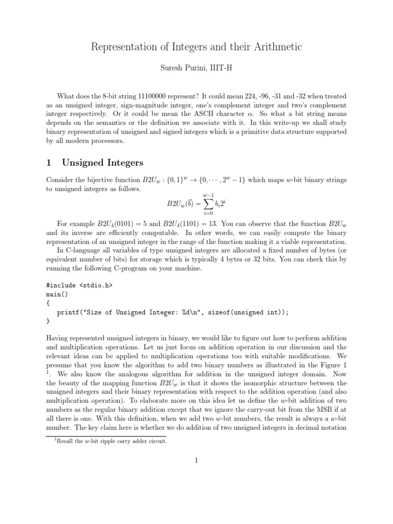 Integer Representation | PDF | Integer (Computer Science) | Function ... Integer Representation | PDF | Integer (Computer Science) | Function ...