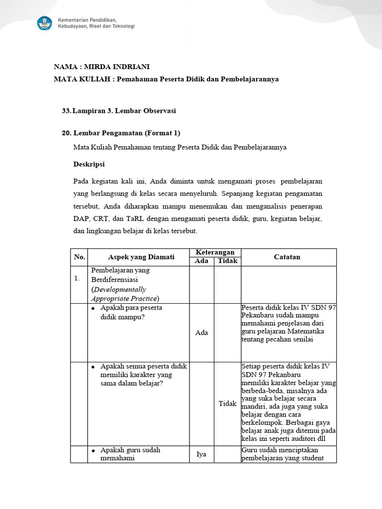 Elaborasi Pemahaman (PPDP) Topik 1 | PDF