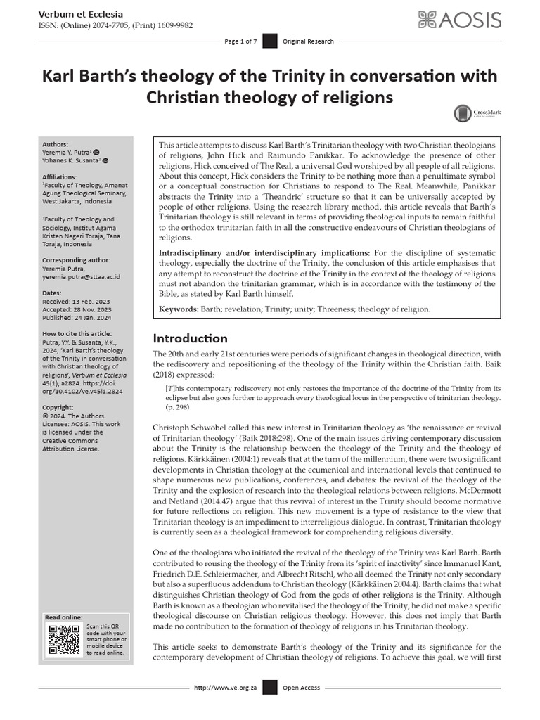 Theology and History An Outline of Methodological | PDF | Trinity | God ...