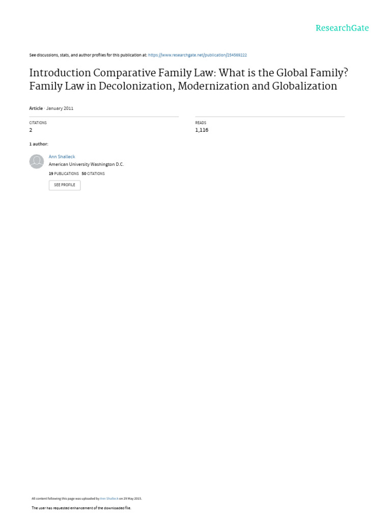 Introduction Comparative Family Law What Is The GL | PDF | Family ...