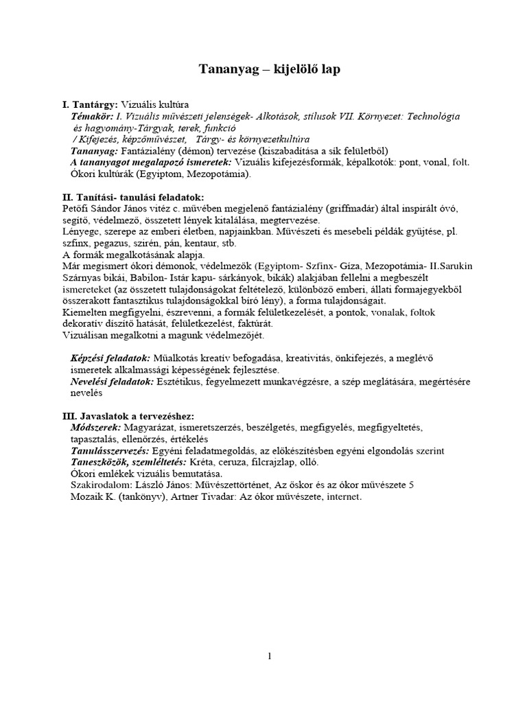 Démonok Tervezése Végleges Tervezet 5. Osztály | PDF