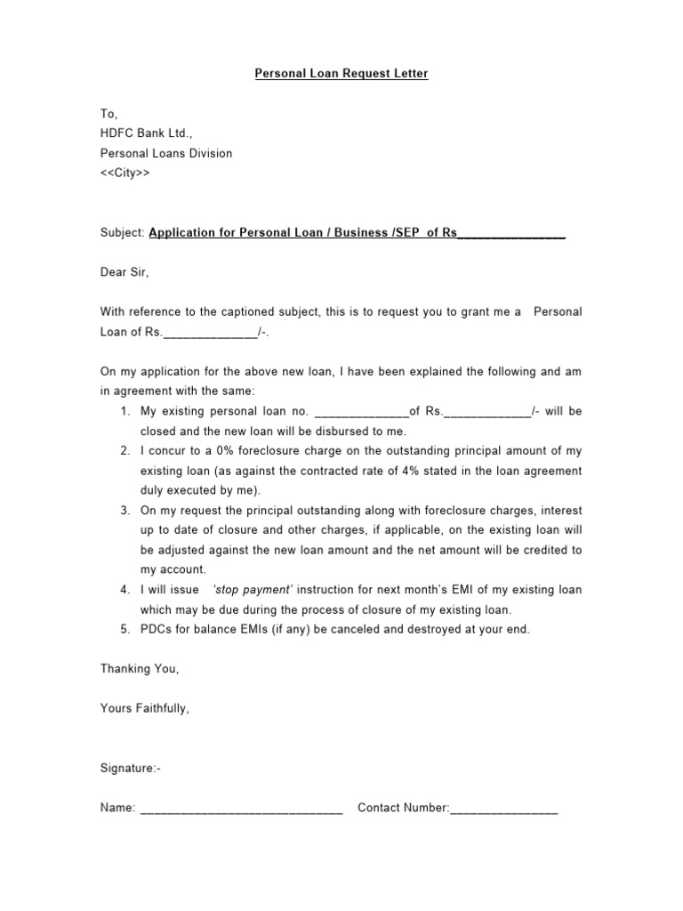 Top Up Letter | PDF