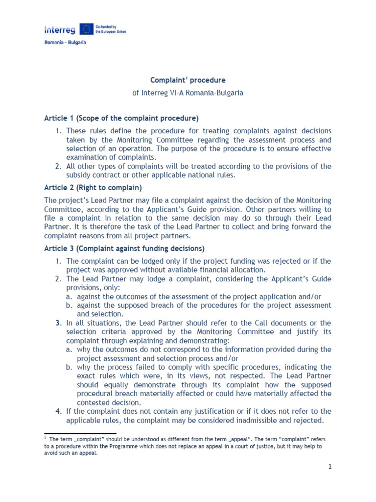 Ag D Complaint Procedure For Evaluation Results | PDF | Complaint | Public Law