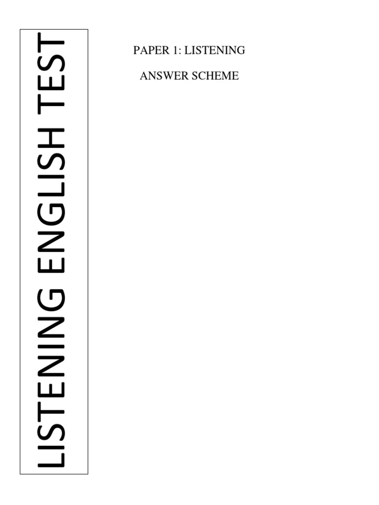 Listening Test Answer Scheme - Sample | PDF