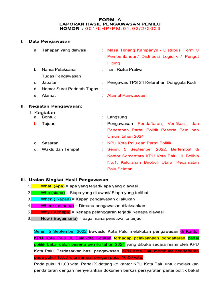 Contoh Form. A | PDF