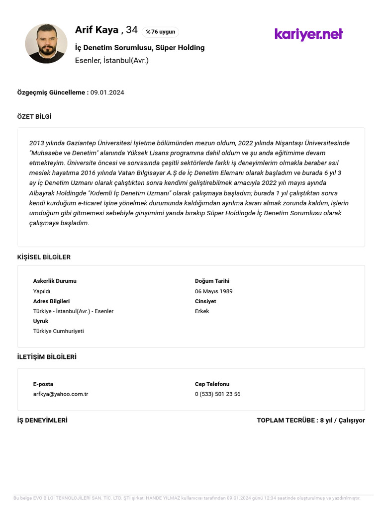 Arif Kaya _ Kariyer.net 360 | PDF
