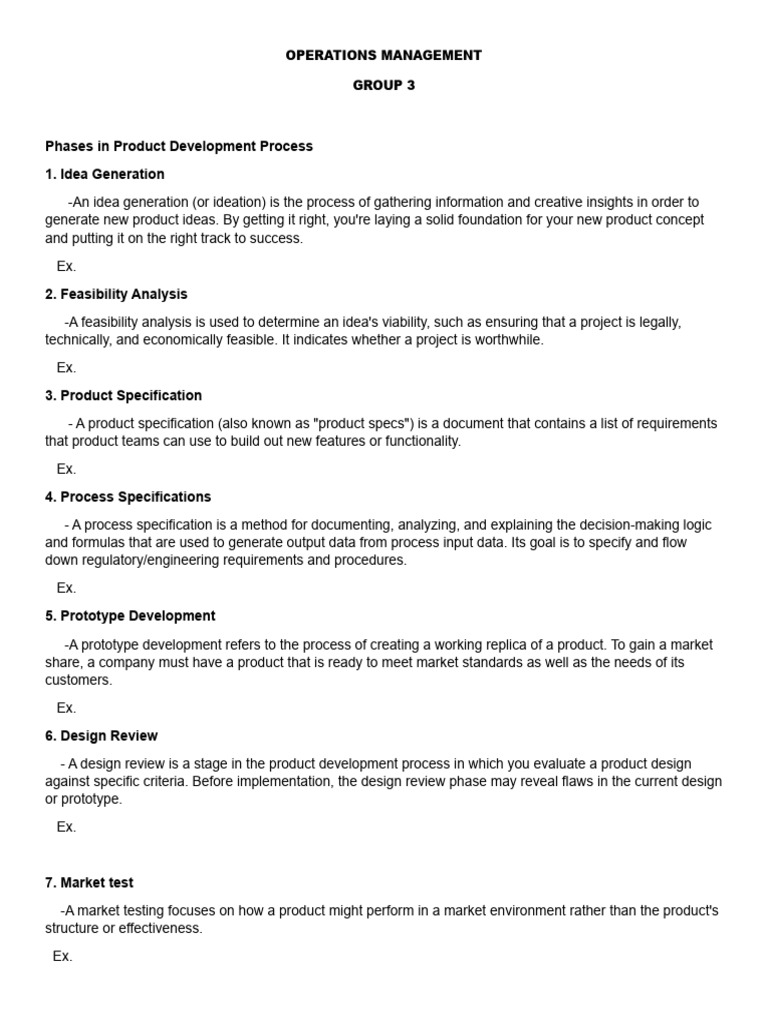 Operation Management | PDF | New Product Development | Specification ...