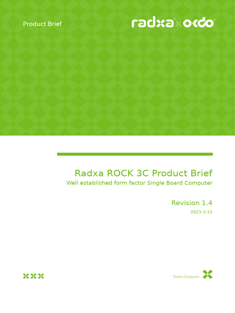 Radxa ROCK 3C Product Brief | PDF | Usb | Hdmi