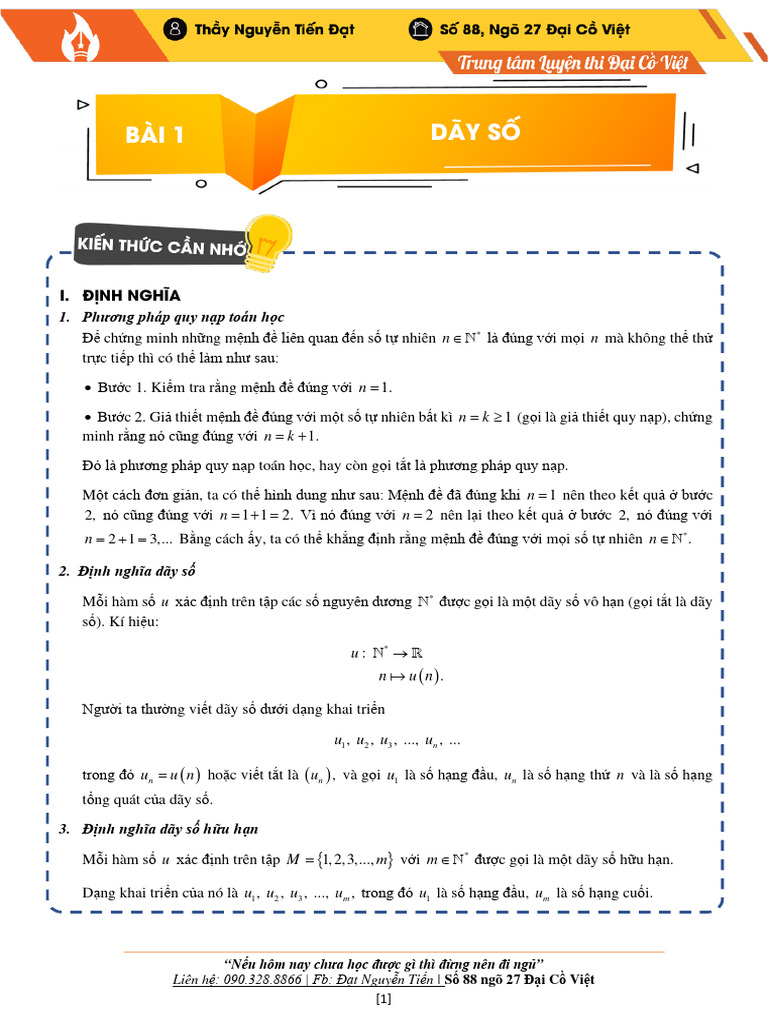 1. DÃY SỐ | PDF