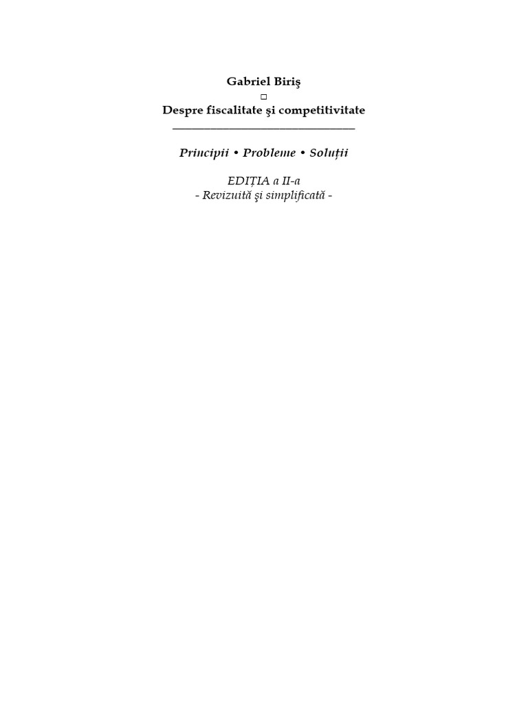 Gabriel Biris Despre Fiscalitate Si Comp | PDF