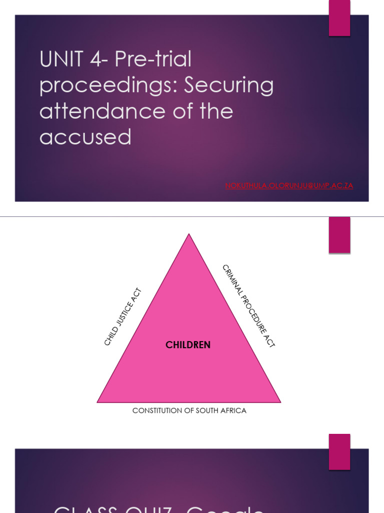 UNIT 4 - Pre-Trial Proceedings | PDF | Arrest | Summons