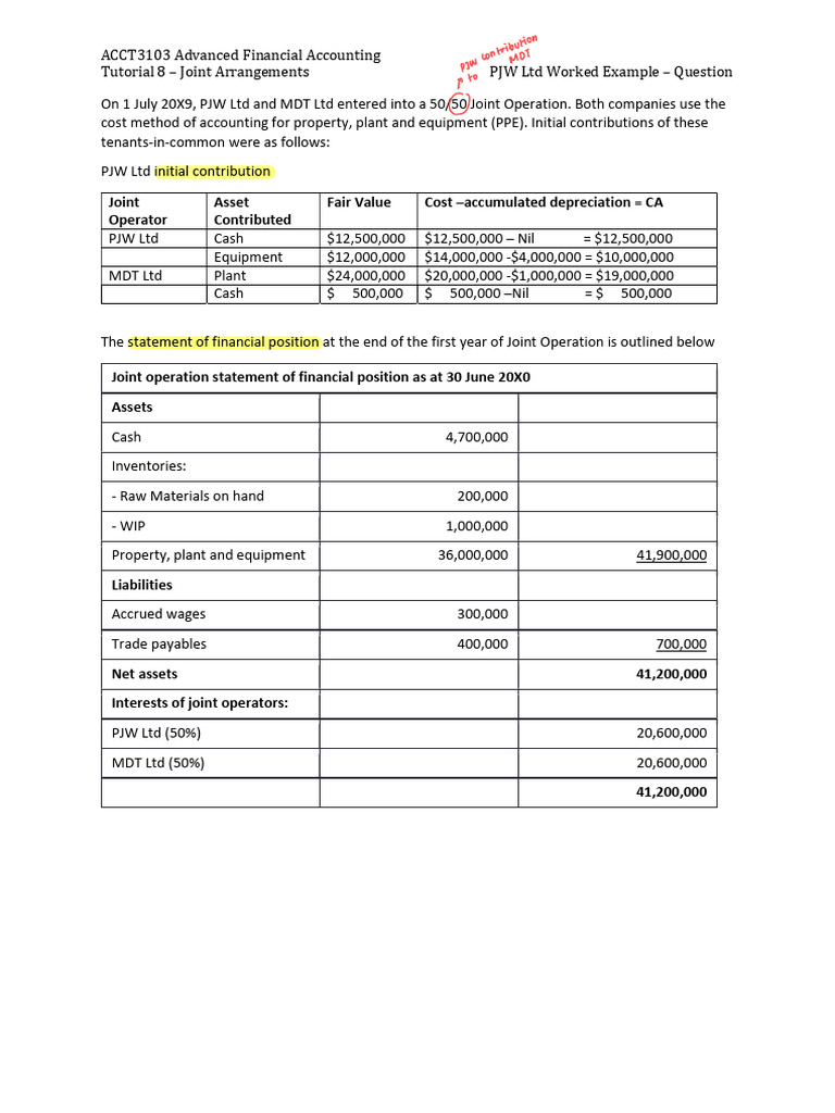 Contribution: Joint Operator Asset Contributed Fair Value Cost ...