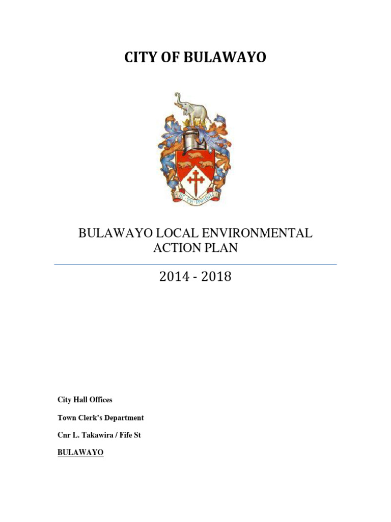 Bulawayo Environmental Action Plan 2014-2018 | PDF | Sewage Treatment ...