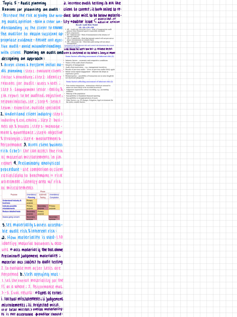 Audit Cheat Sheet | PDF | Audit | Risk