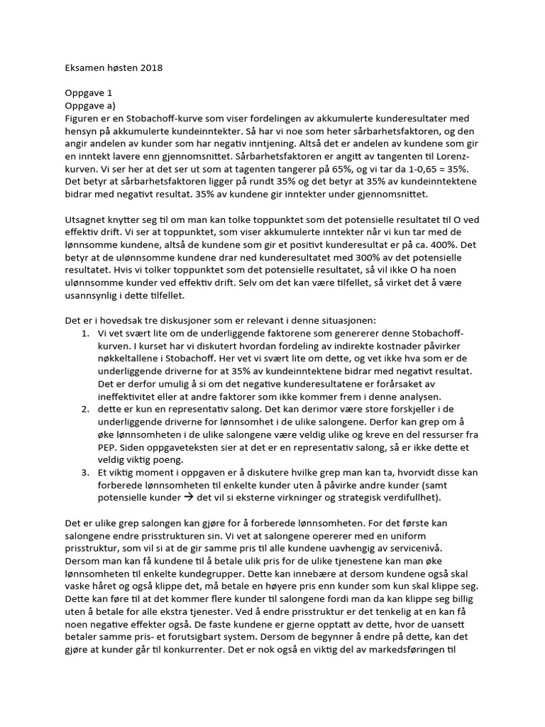 Eksamen Høsten 2018 | PDF