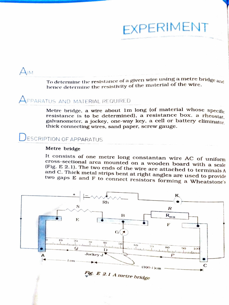Meter Bridge | PDF | Electrical Resistance And Conductance | Electrical Connector