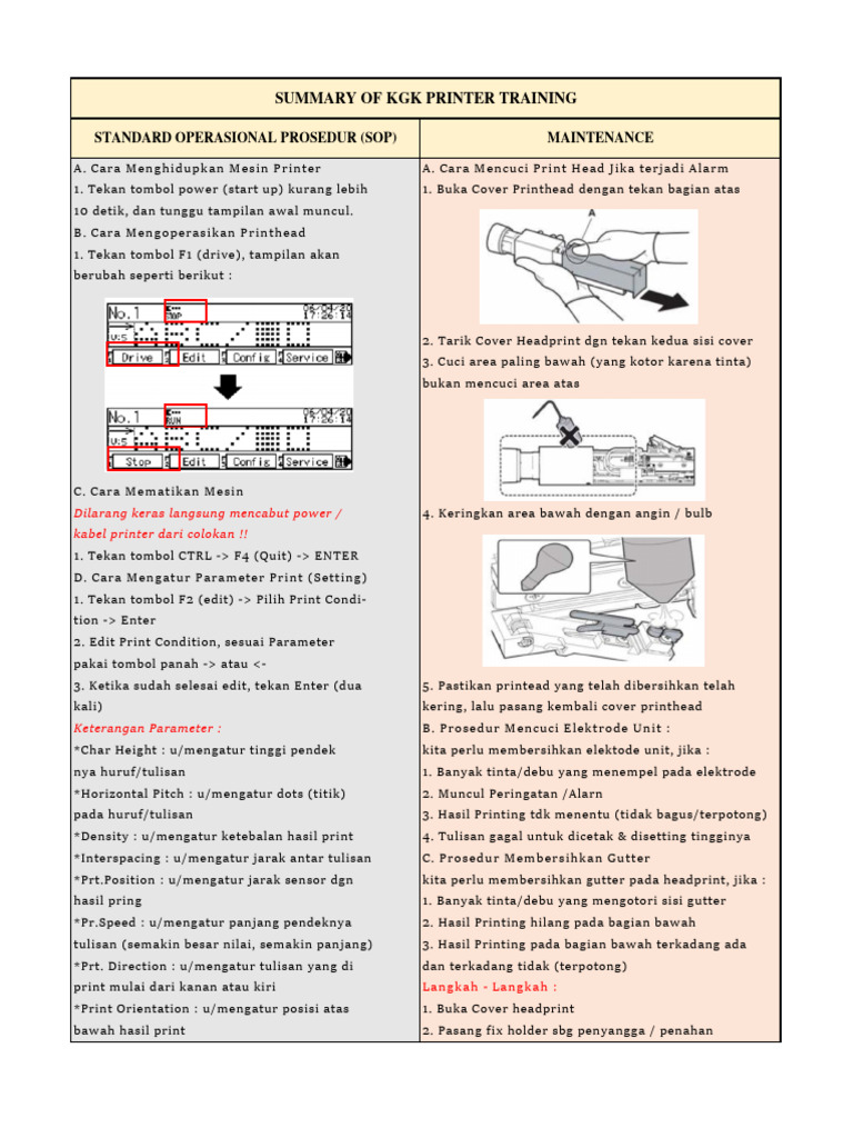 Ringkasan Training Printer KGK | PDF