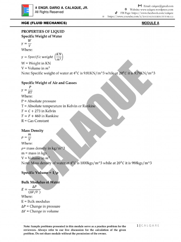 CE602 HGE Module A (Fluid Mechanics) - Conv - 2 | PDF