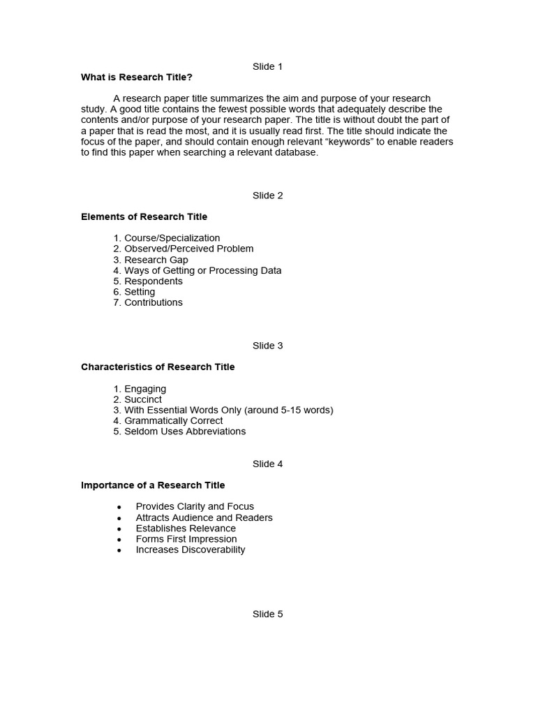 Research Title For | PDF | Psychological Concepts | Psychology Research Title For | PDF | Psychological Concepts | Psychology