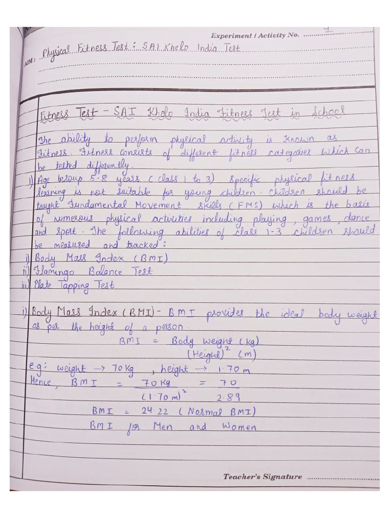 PE Practical File Work (5) | PDF