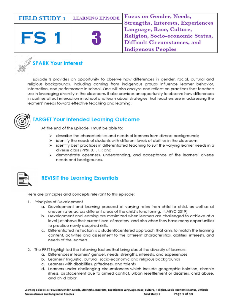 Learning Episode 3 | PDF | Learning | Differentiated Instruction Learning Episode 3 | PDF | Learning | Differentiated Instruction