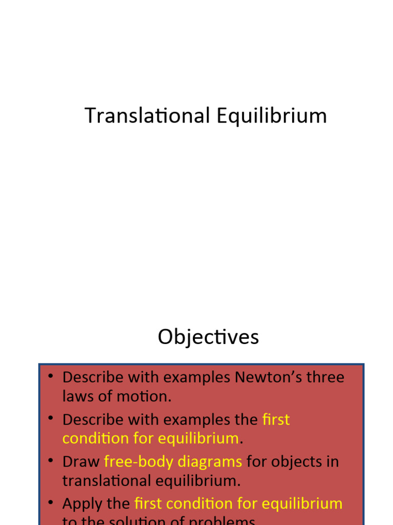 Translational Equilibrium and Friction | PDF | Friction | Force