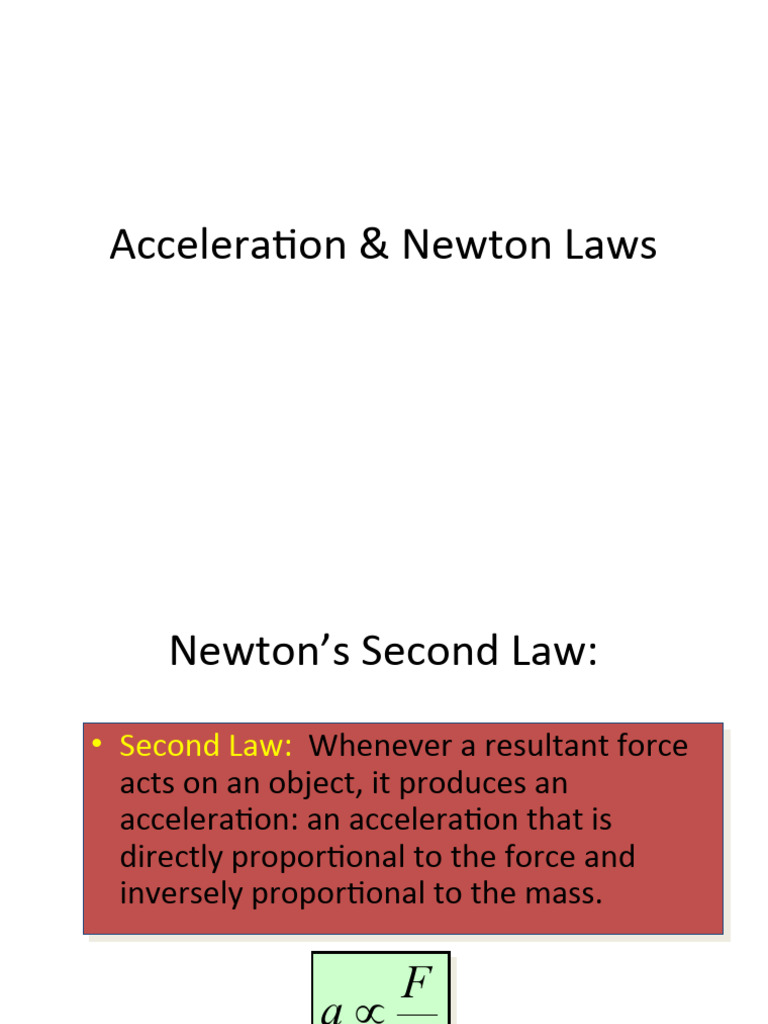 Accerleration and Newton's Laws | PDF | Force | Newton's Laws Of Motion