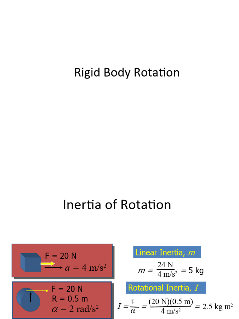 Rigid Body Rotation and Inertia Analysis | PDF | Kinetic Energy ...
