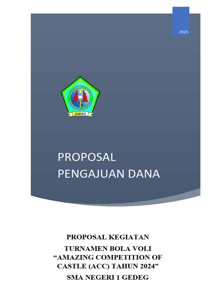 Pengesahan Proposal Pengajuan Dana ACC 2024 (Voli) | PDF