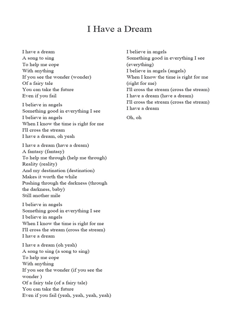 I Have A Dream Song | PDF