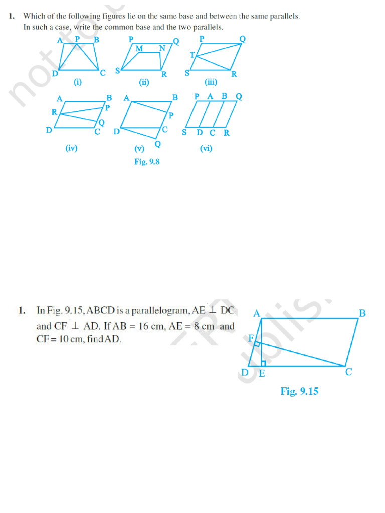 Area of Parallelogram | PDF
