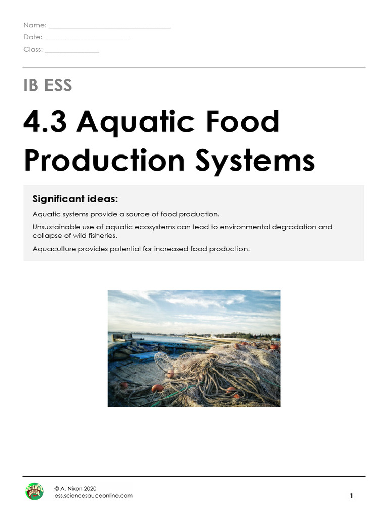Aquatic Food Production and Sustainability | PDF | Aquaculture ...