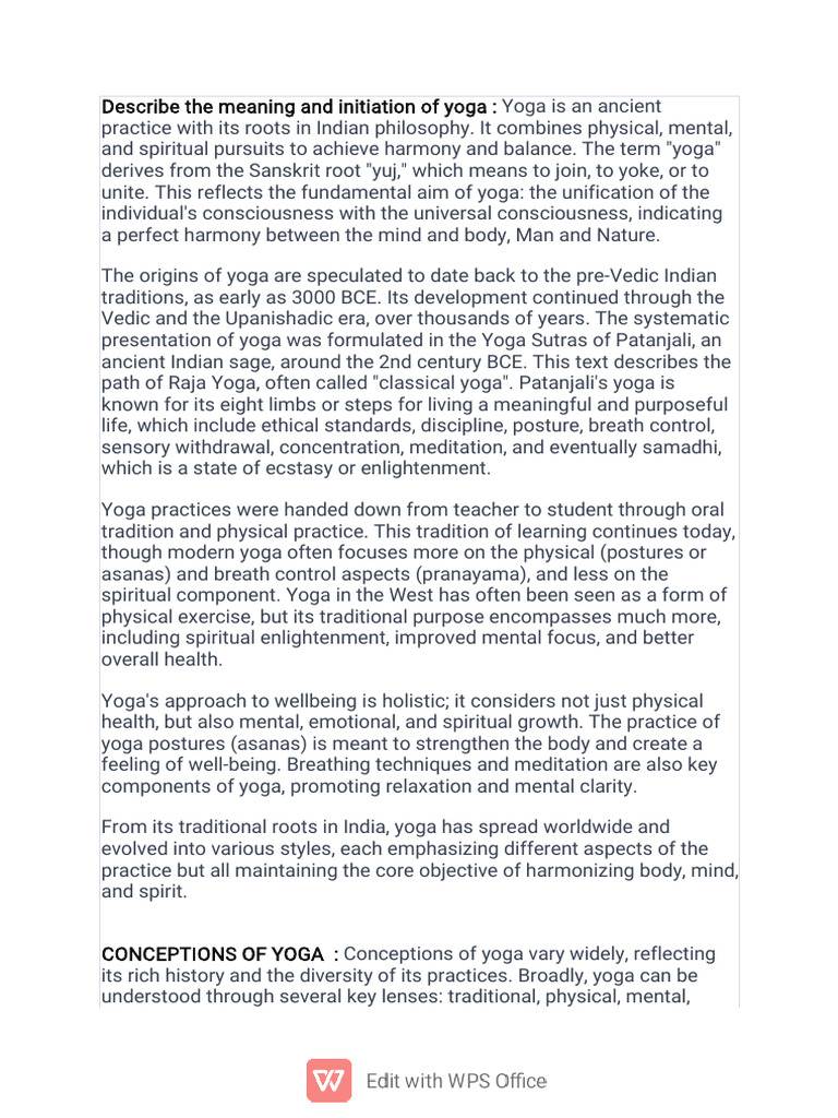 Unit - 1 Yoga | PDF | Hatha Yoga | Asana