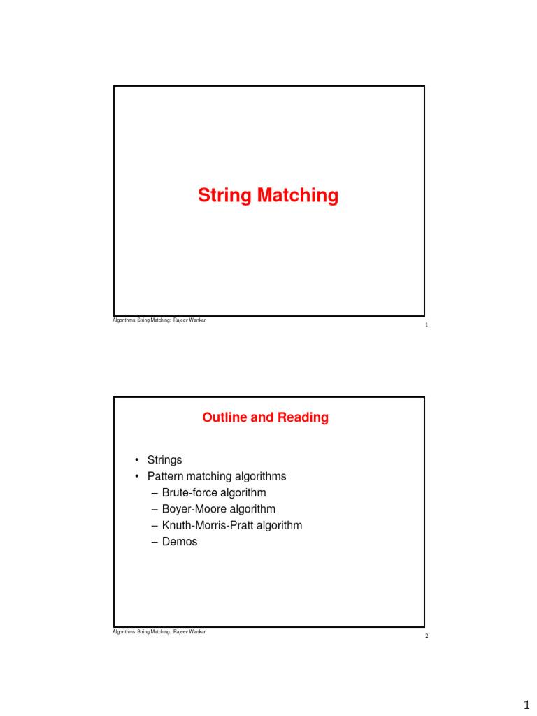 Pattern Matching Algo | PDF | Mathematical Logic | Algorithms And Data Structures