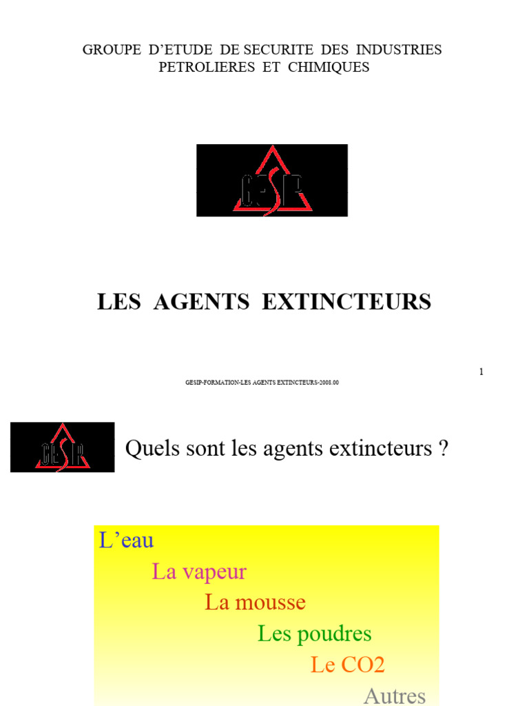 Agents Extincteurs 2008.00 | PDF | Processus industriels | Chimie physique