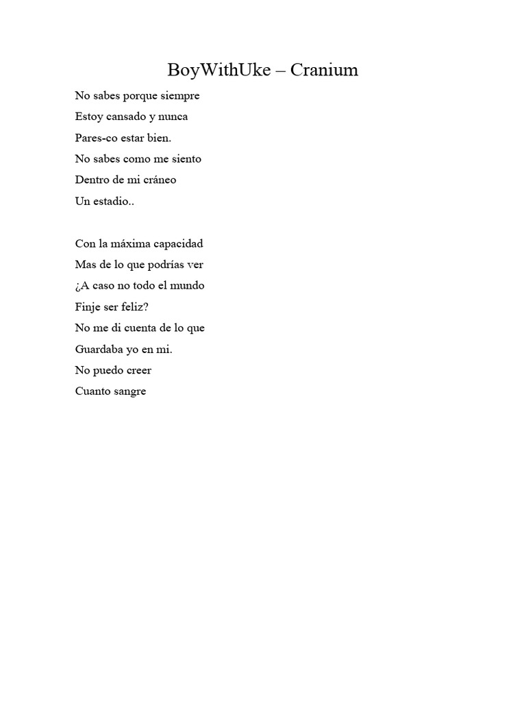 BoyWithUke - Cranium (En Español) | PDF
