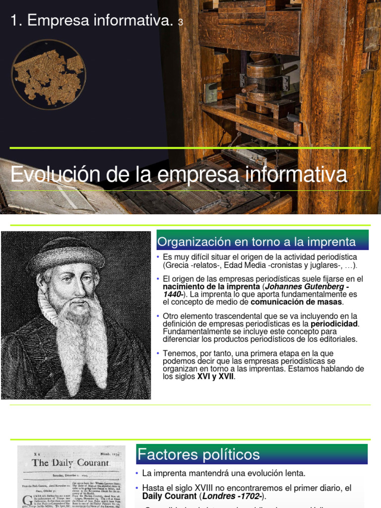 TEMA 1-2. Evolución y Características de La Empresa Periodística | PDF ...