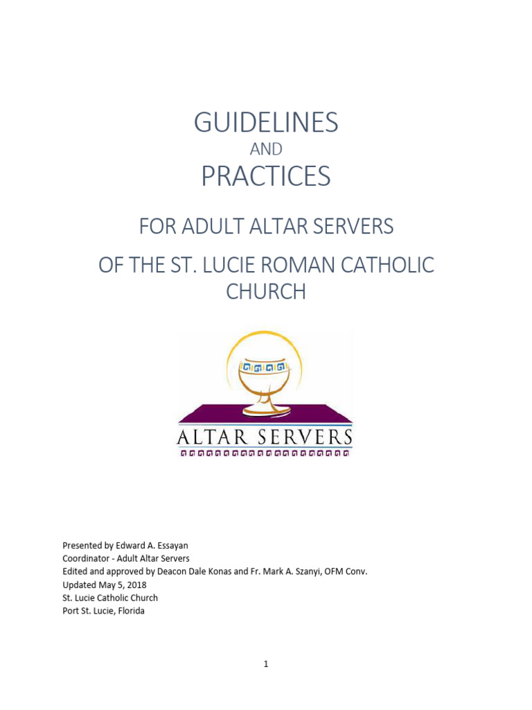 Altar Server Guidelines | PDF | Altar | Mass (Liturgy)