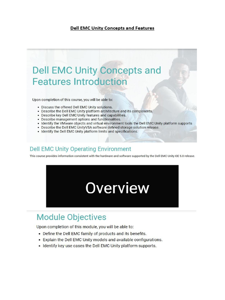 Dell EMC Unity Concepts and Features PDF | PDF