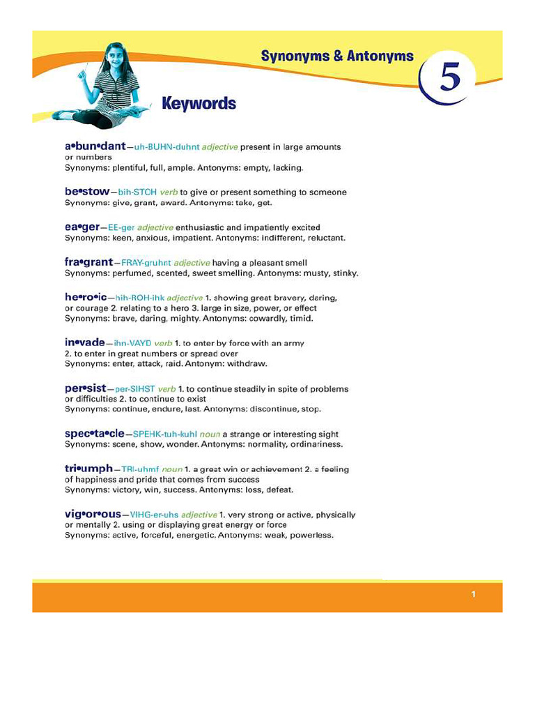 Synonym Antonyms Practice Test | PDF