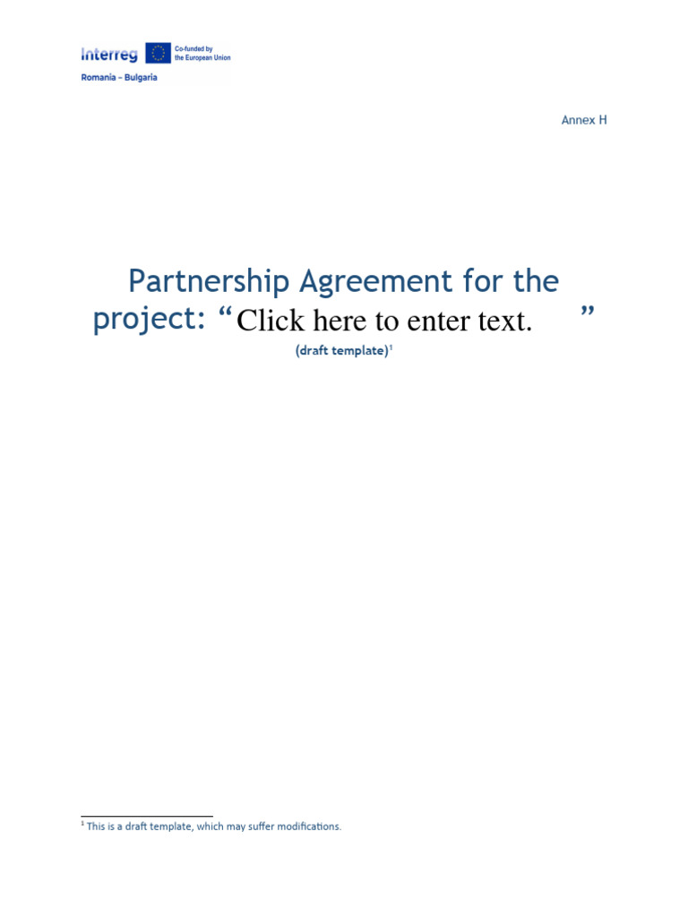 Ag H Template Partnership Agreement | PDF | European Union | Justice