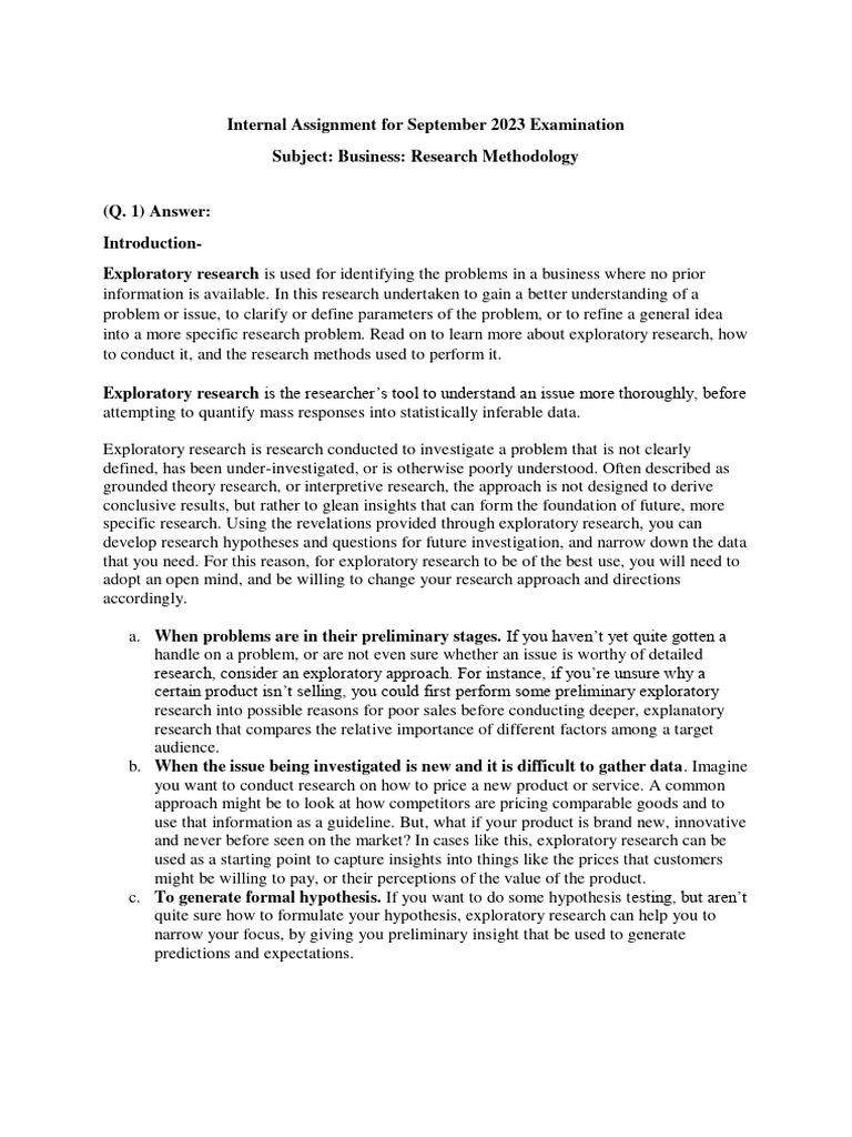 Internal Assignment - Research Methodology | PDF | Critical Thinking | Thought