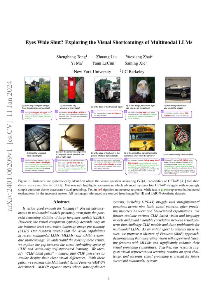 Eyes Wide Shut Exploring The Visual Shortcomings of Multimodal LLMs ...